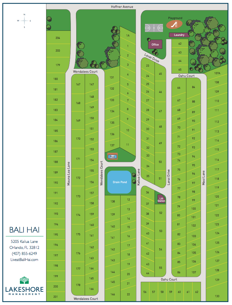 Bali Hai Manufactured Home Community Site Plan - Bali Hai